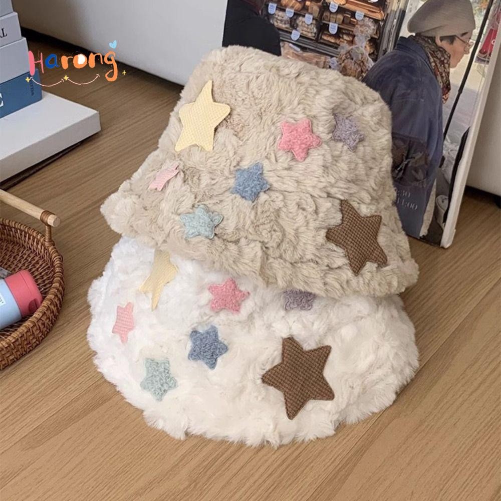 หมวกสไตล์ชาวประมง HARONG, หมวกถังสำหรับฤดูหนาว, หมวกขนแกะเทียมทรงปานามา ...