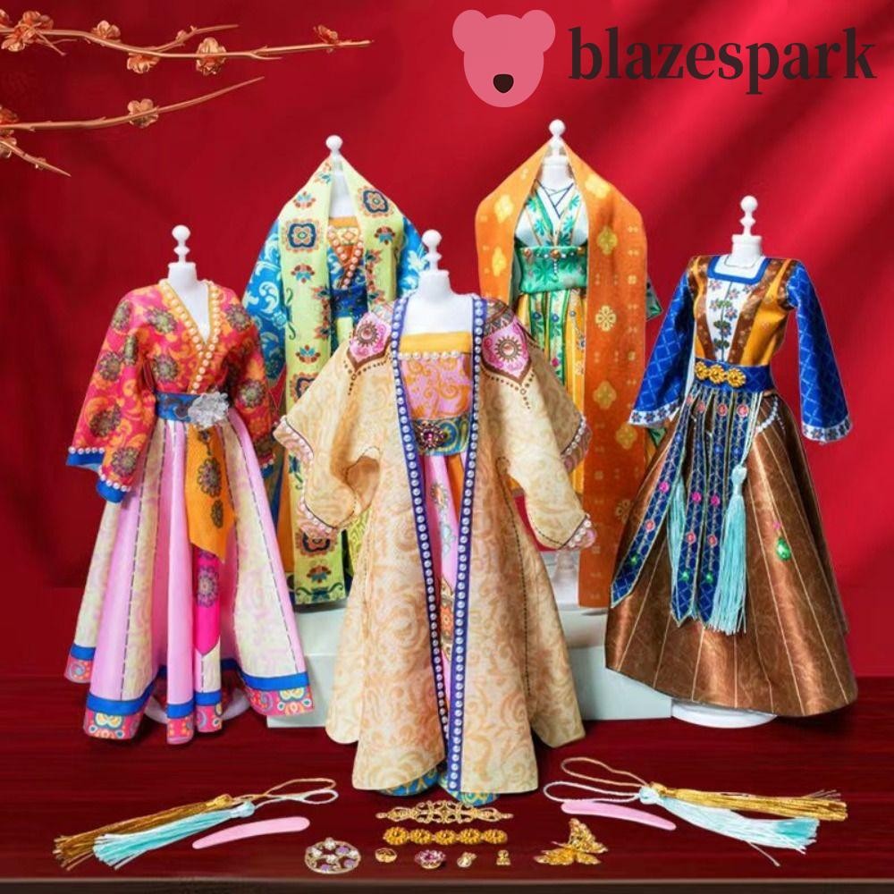 BLAZESPARK ชุดเจ้าหญิงของเล่น,งานฝีมือสวมเสื้อผ้า Hanfu ของตุ๊กตา DIY ชุด, ชุดแฮนด์เมดน่ารัก ...