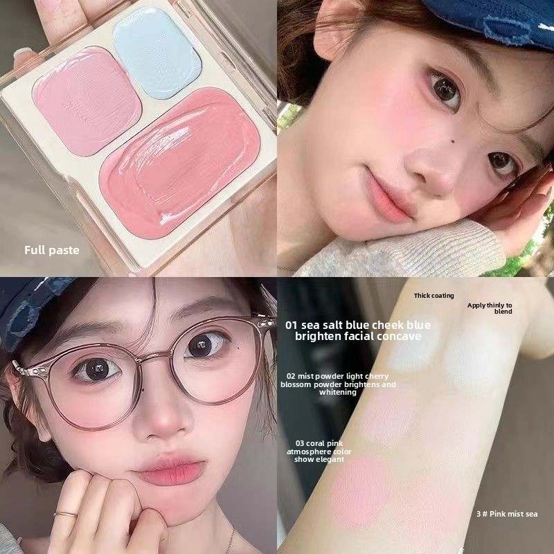 ครีมบลัชออนสามสี MGL Contouring Mid-Face Sunken Multi-Color Combine ...