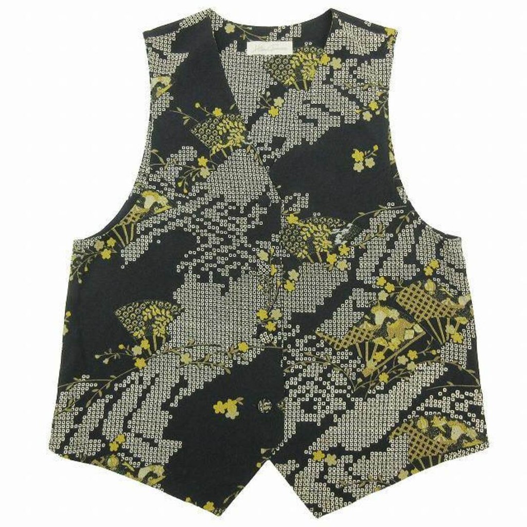 Hitoshi Tamura Crepe Flower เสื้อกั๊กลายญี่ปุ่น Shrink V Neck Gilet ส่ง ...