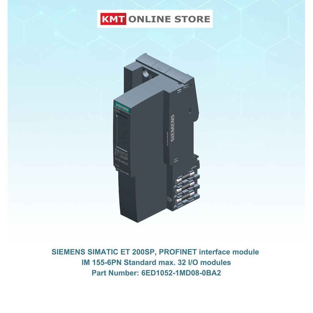 SIEMENS SIMATIC ET 200SP, PROFINET interface module IM 155-6PN Standard, max. 32 I/O modules ...