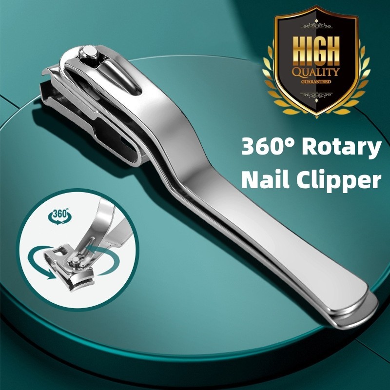 สแตนเลส360° หมุนเล็บ Clipper เล็บหนา Easy Grip 360 องศา Rotary Hand ...