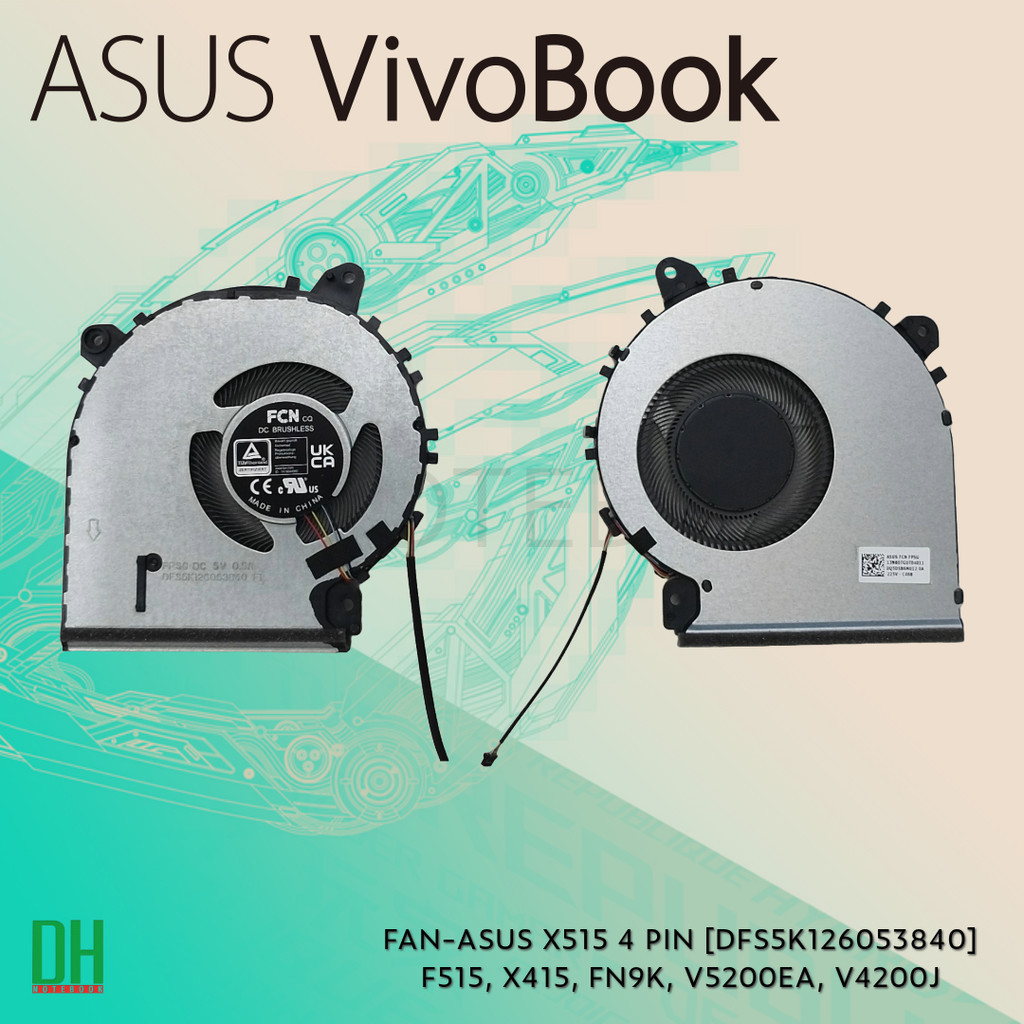 พัดลมระบายความร้อน ASUS VivoBook X515 4 PIN รองรับรุ่น F515, X515 ...