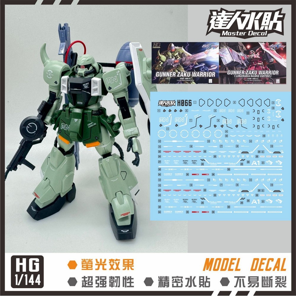 Master H066 HG gunner zaku นักรบสีแดงสีเขียว 1/144 fluo สติ๊กเกอร์สไลด์น้ํา | Shopee Thailand