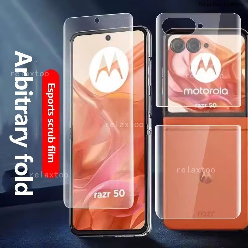 3in1 ด้านหน้าด้านหลังฟิล์มไฮโดรเจลสําหรับ Motorola Moto Razr Plus 2024 ...