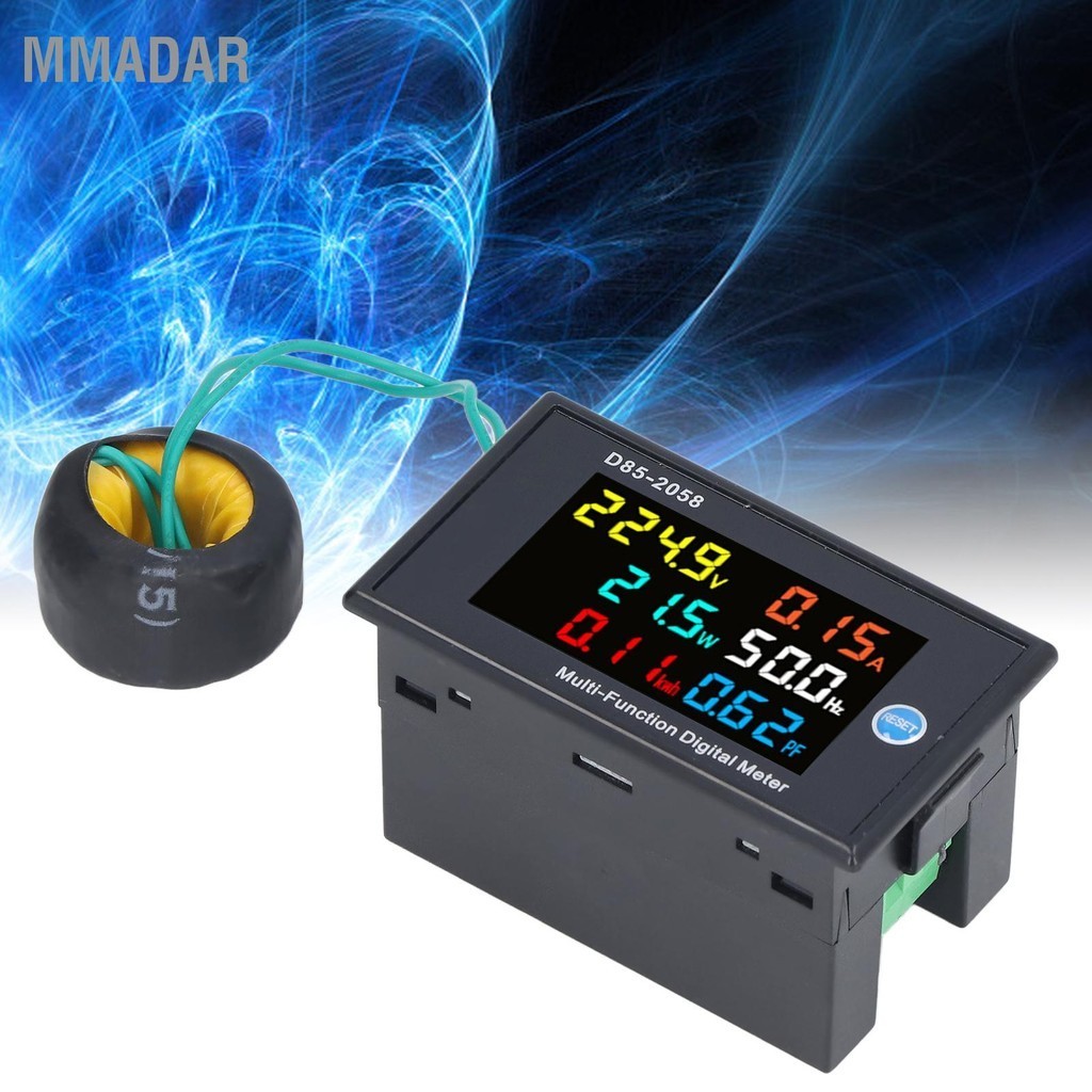 MMADAR Power Monitor Single Phase LCD จอแสดงผลดิจิตอลเครื่องวัดแรงดัน ...
