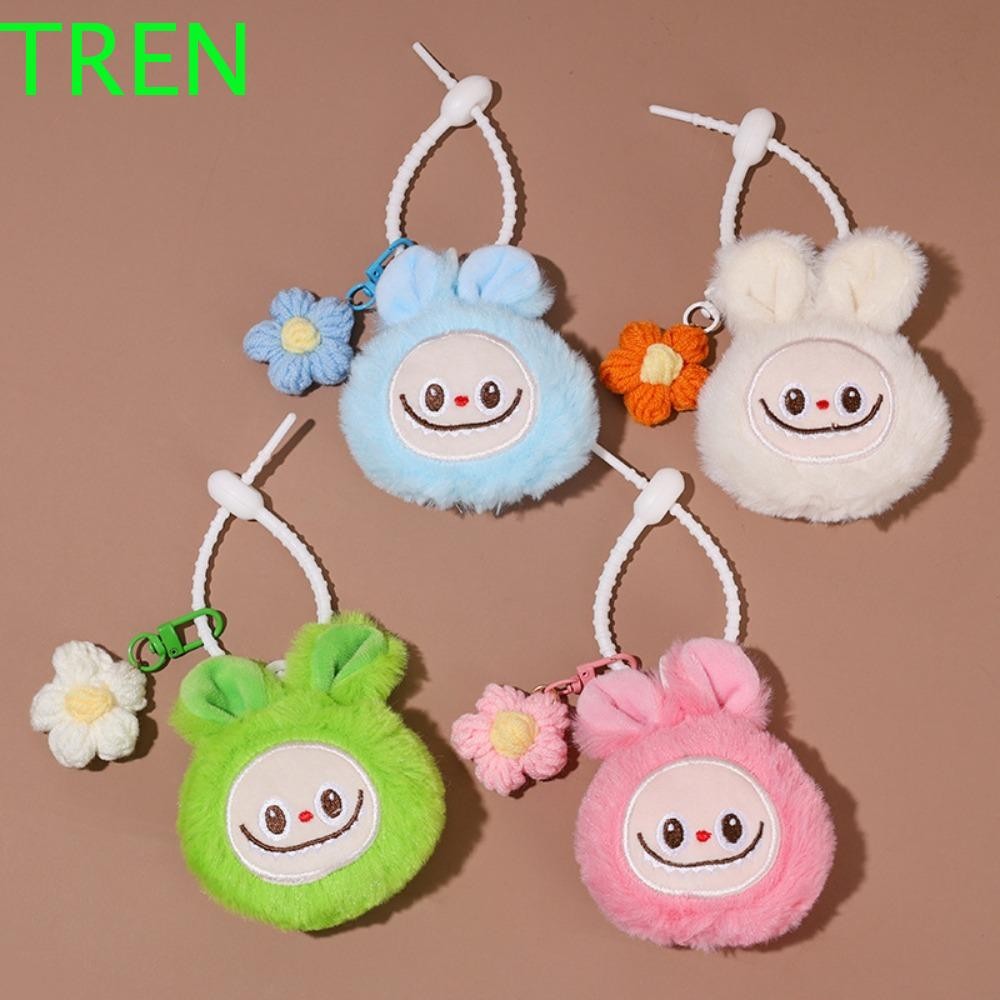 กระเป๋าใส่เหรียญ TREN Labubu, ตุ๊กตาพวงกุญแจสีลูกกวาด Labubu, น่ารัก PP ...