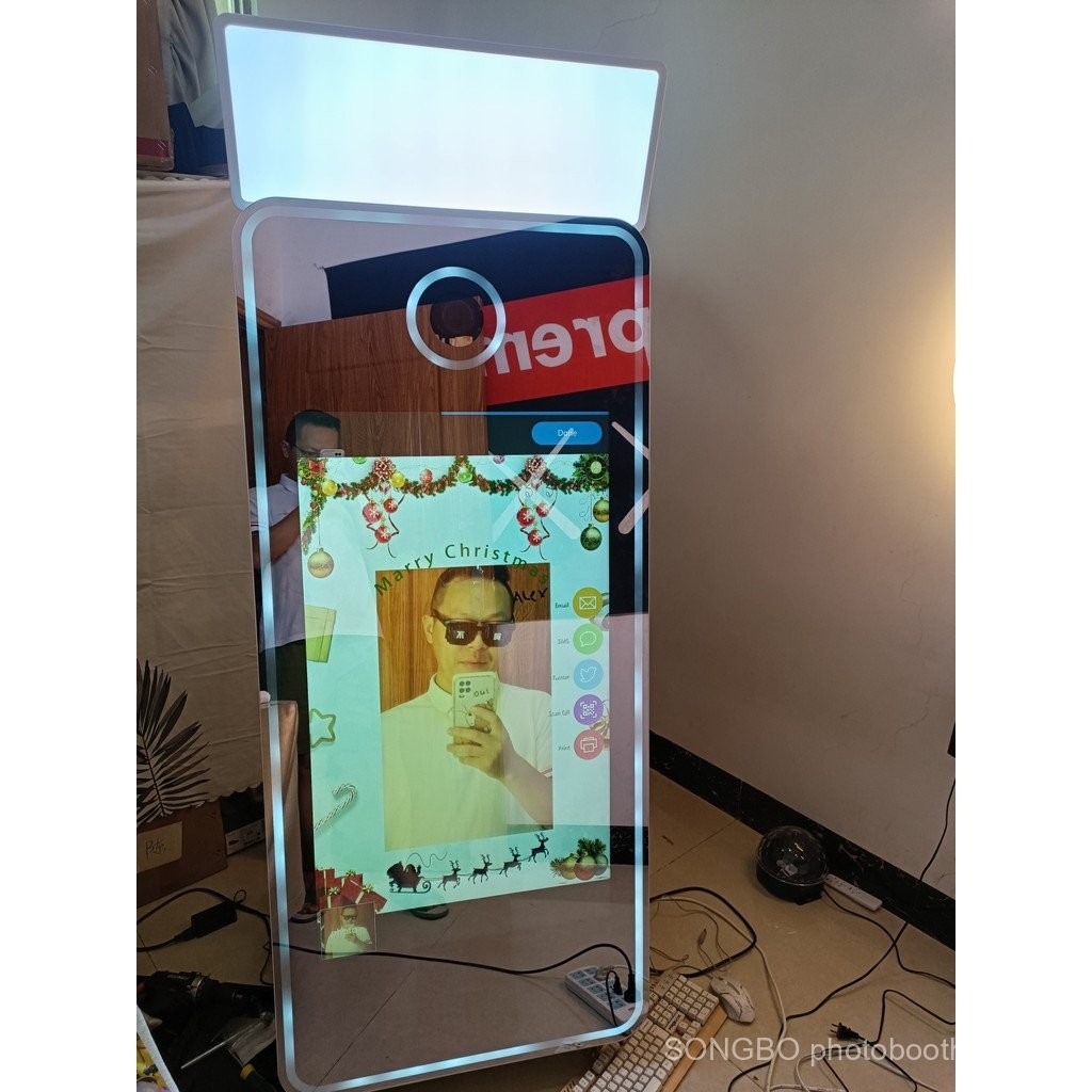 2023ใหม่ล่าสุดกระจกภาพถ่ายบูธเครื่องมินิ S elfie 40 70นิ้วหน้าจอสัมผัส ...