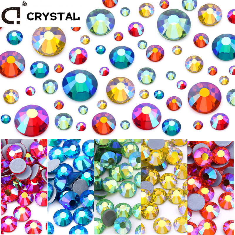 หลายสี AB Hot Fix Rhinestone SS6-SS30 Super Glitter Strass เหล็กสําหรับ ...
