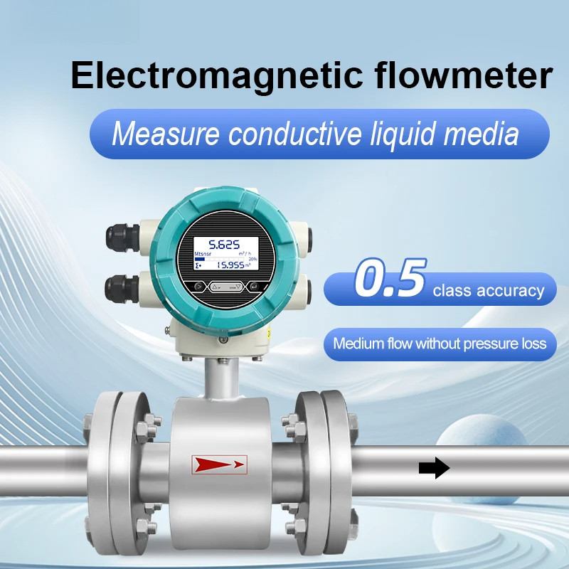 High Quality Digital Electromagnetic Flow Meter PTFE Material Water ...