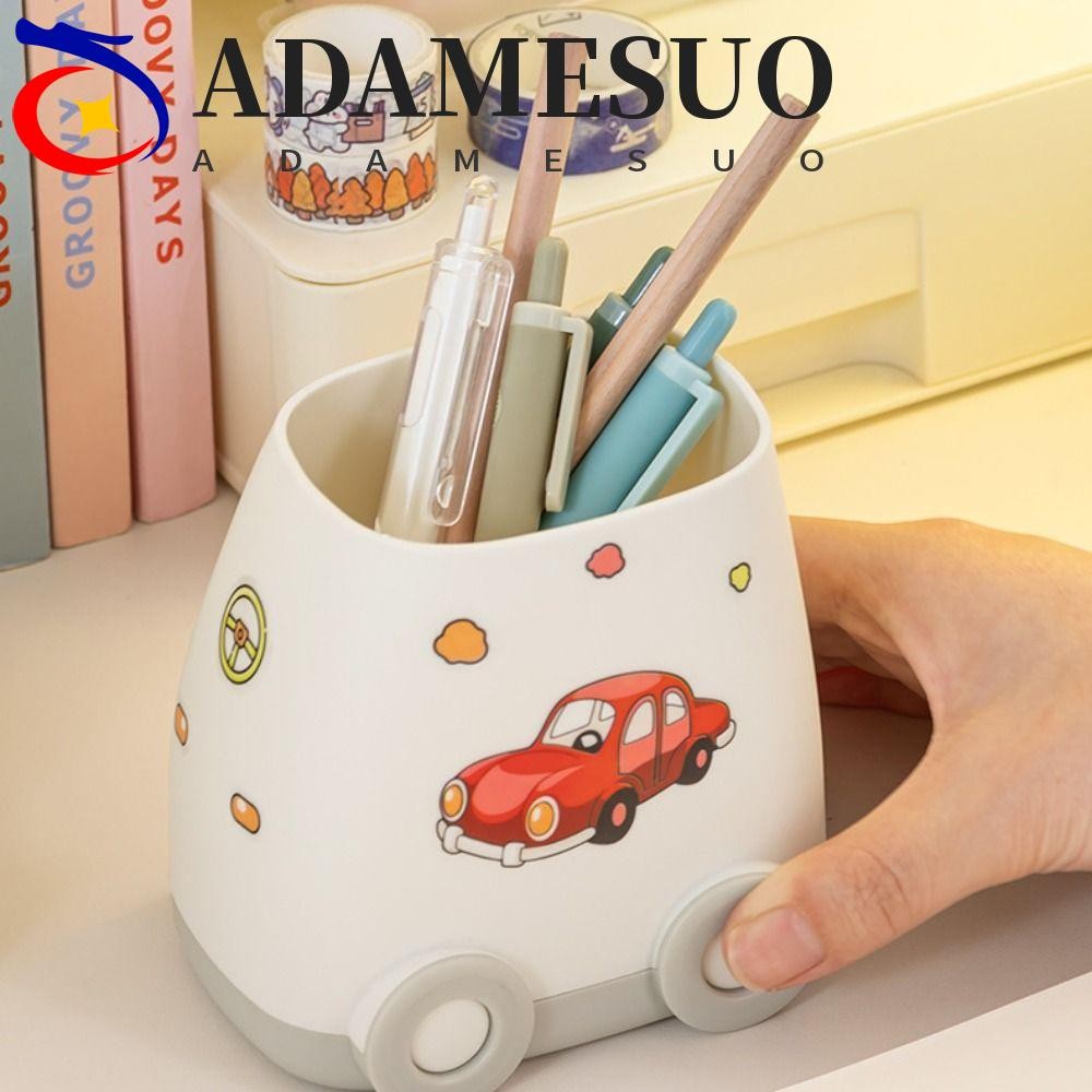 กล่องดินสอ ADAMESUO, ที่ใส่ปากการูปรถความจุขนาดใหญ่ DIY, การ์ตูนตลกน่ารัก PP กล่องเก็บของตั้ง ...