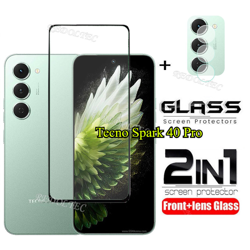 Tecno Spark 40 Pro in 1 ป้องกันหน้าจอ + เลนส์ป้องกันเต็มกาว Tecno Spark ...