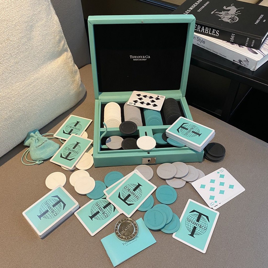 T Chip Box Poker Box Full Set Gift Box Texas Poker Set High-End Light ...
