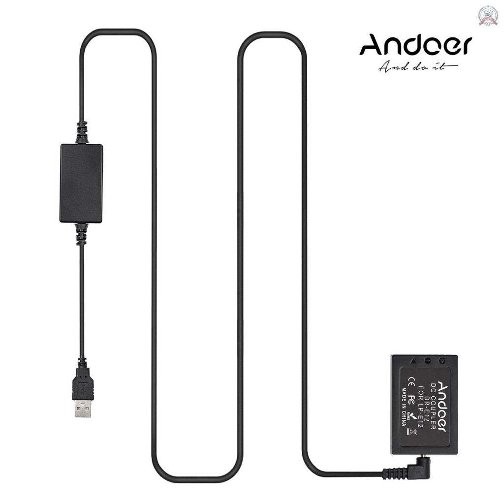 [โปรโมชั่น] Andoer DR-E12 USB Power Kit DC Coupler Dummy แบตเตอรี่แทนที่ LP-E12 แบตเตอรี่พร้อม ...