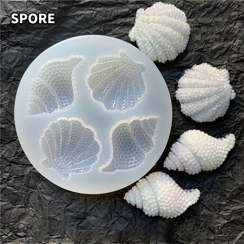 SPORE เรซิ่น Mould จี้ Agate Baking เครื่องมือช็อคโกแลตเค้ก DIY Art Multi-faceted Craft Conch ...