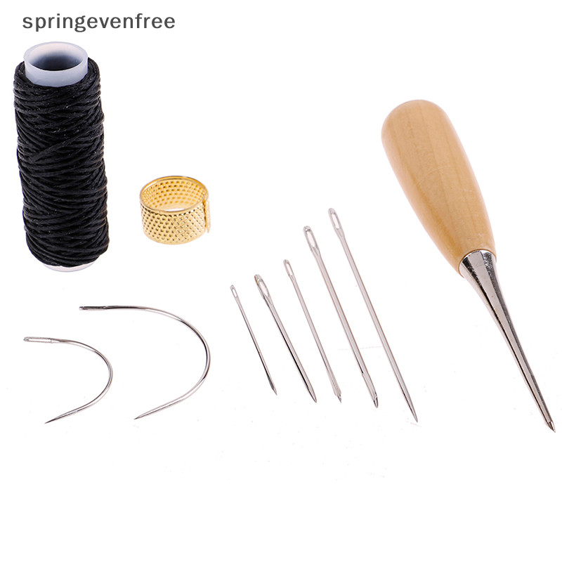 Springevenfree 1 ชุดหนังเย็บเย็บ Awl Thread Thimble รองเท้าซ่อม ...