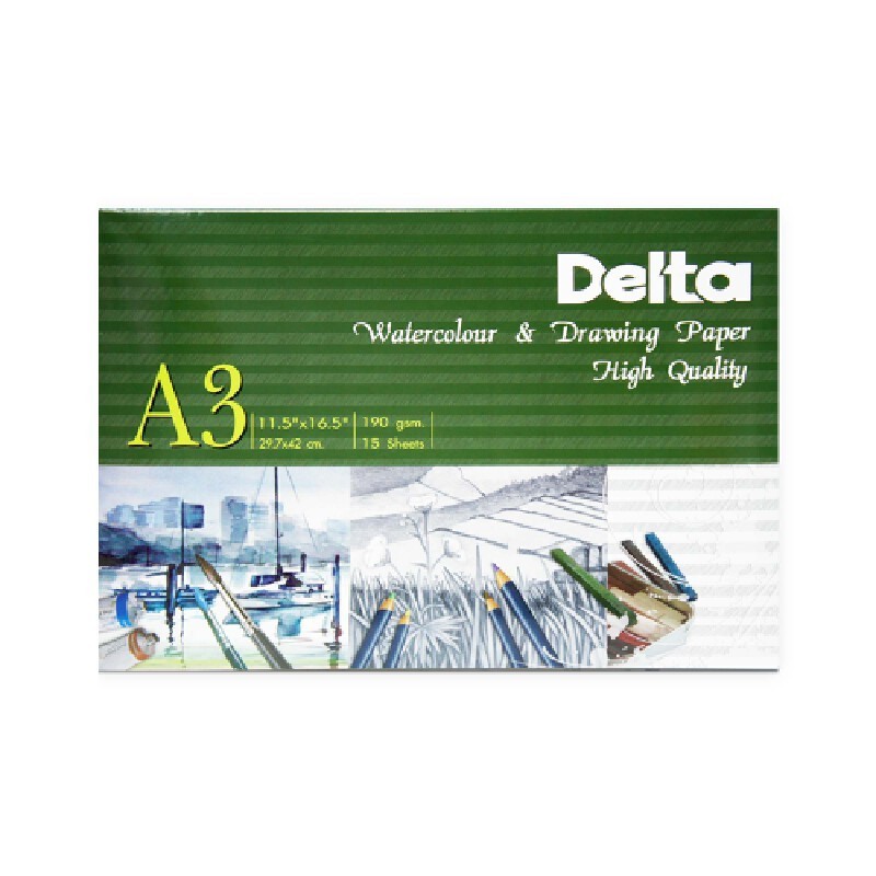 DELTA กระดาษวาดเขียน A3 200 แกรม 15 แผ่น หยาบ | Shopee Thailand