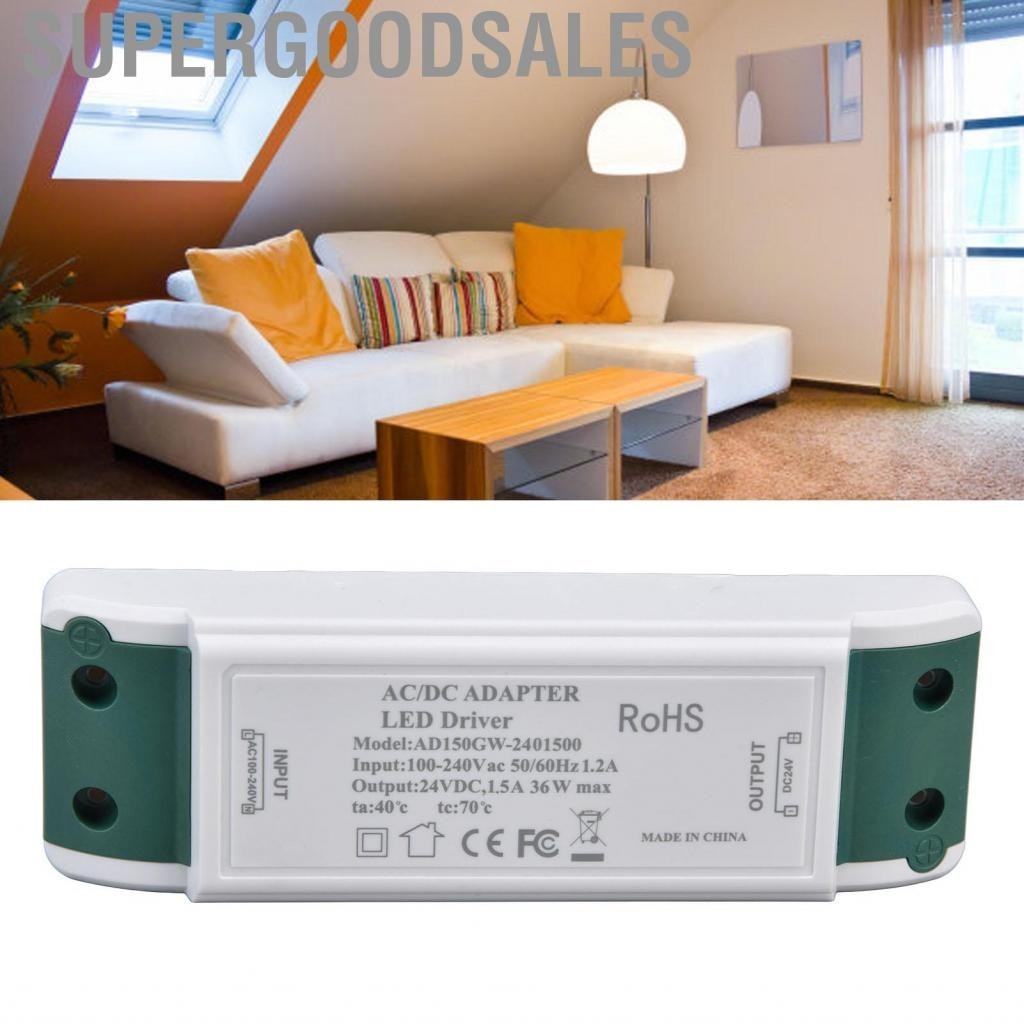 Supergoodsales LED Driver 24V 1.5A 36W แหล่งจ่ายไฟหม้อแปลงกระแสคงที่ ...