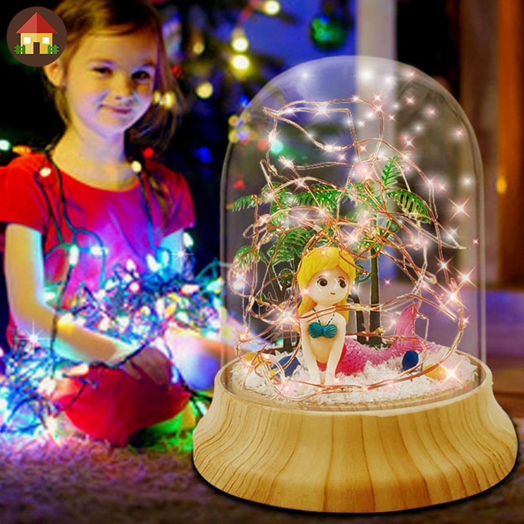 Mermaid Terrarium ชุด DIY Light-Up Mermaid ของเล่น Night Light Make ...
