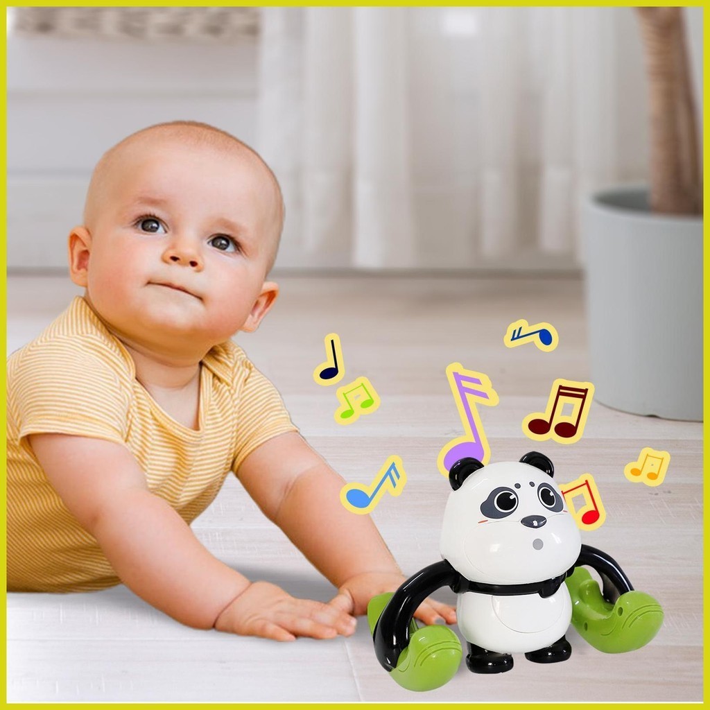 เต้นรําเดินของเล่น Crawling ไฟฟ้า Tumbling Panda Voice Control ...