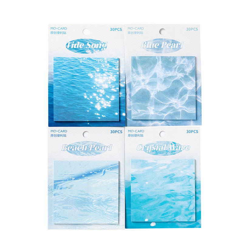 30 ชิ้น/แพ็ค Blue Ocean Sticky Note Pads Memo Pads Anti-forgetting ...