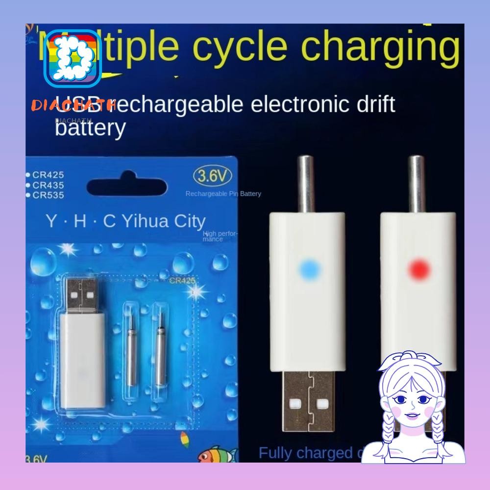 เครื่องชาร์จ USB DICHATH, CR425 CR322 1/2 หลุมแบตเตอรี่ลอยตกปลา, Hot Luminous Bobber Electric ...