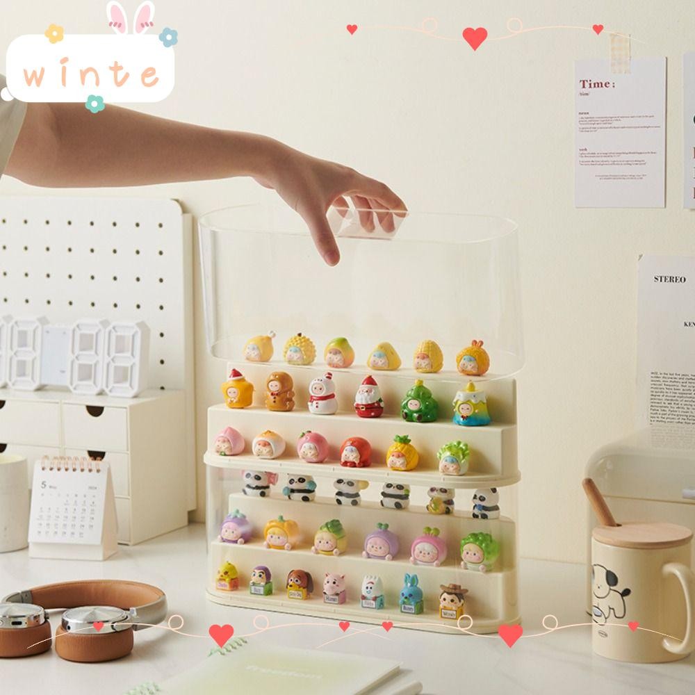 Winte จอแสดงผลฟิกเกอร์ Pop Mart, ตู้โชว์กล่อง DIY Pop Mart ที่ถอดออกได้ ...