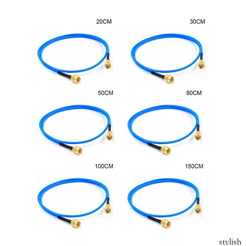 Stylishh SMA-Male To SMA-Male Connector Low Loss ตรง RF Coaxial สาย RG405 RG086 สายสีฟ้า Semi ...