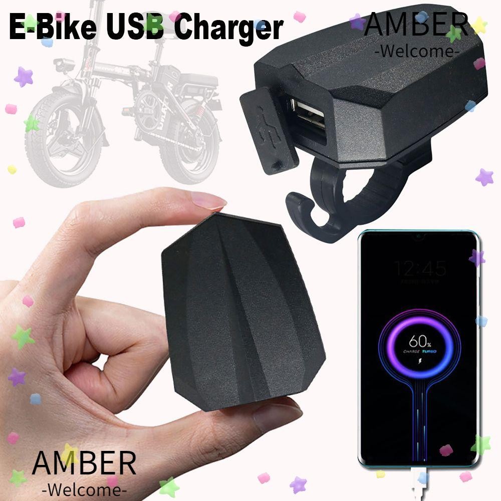 Amber E-Bike USB Charger Handlebar ภายนอกติดตั้ง Quick Charge Universal ...