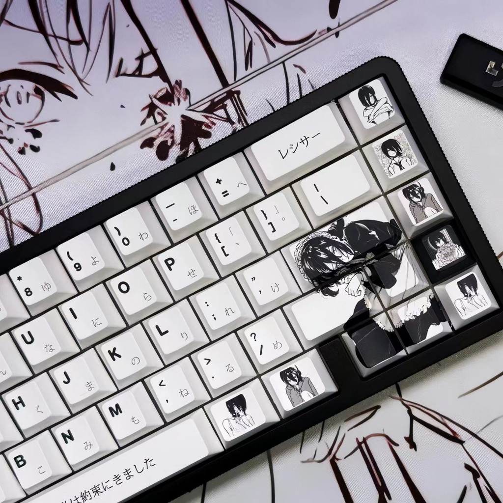 Chainsaw Man Reze Keycap โปรไฟล์เชอร์รี่ 100 คีย์ PBT ห้าด้าน Dye ...