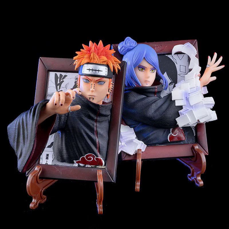 Naruto Anime GK Pain and Konan Action Figures Akatsuki Photo Frame ...