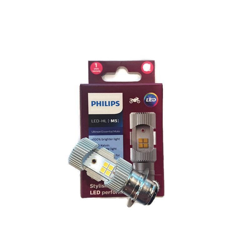 หลอดไฟหน้า PHILIPS LED M5 รุ่น Ultinon Essential Moto แบบ 2 เขี้ยว (ต่อ ...