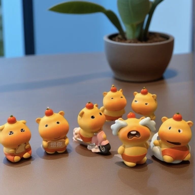 การ์ตูน Lulu Figurine แนวโน้มสร้างสรรค์กล่องตาบอด Capybara น่ารัก Lulu ...
