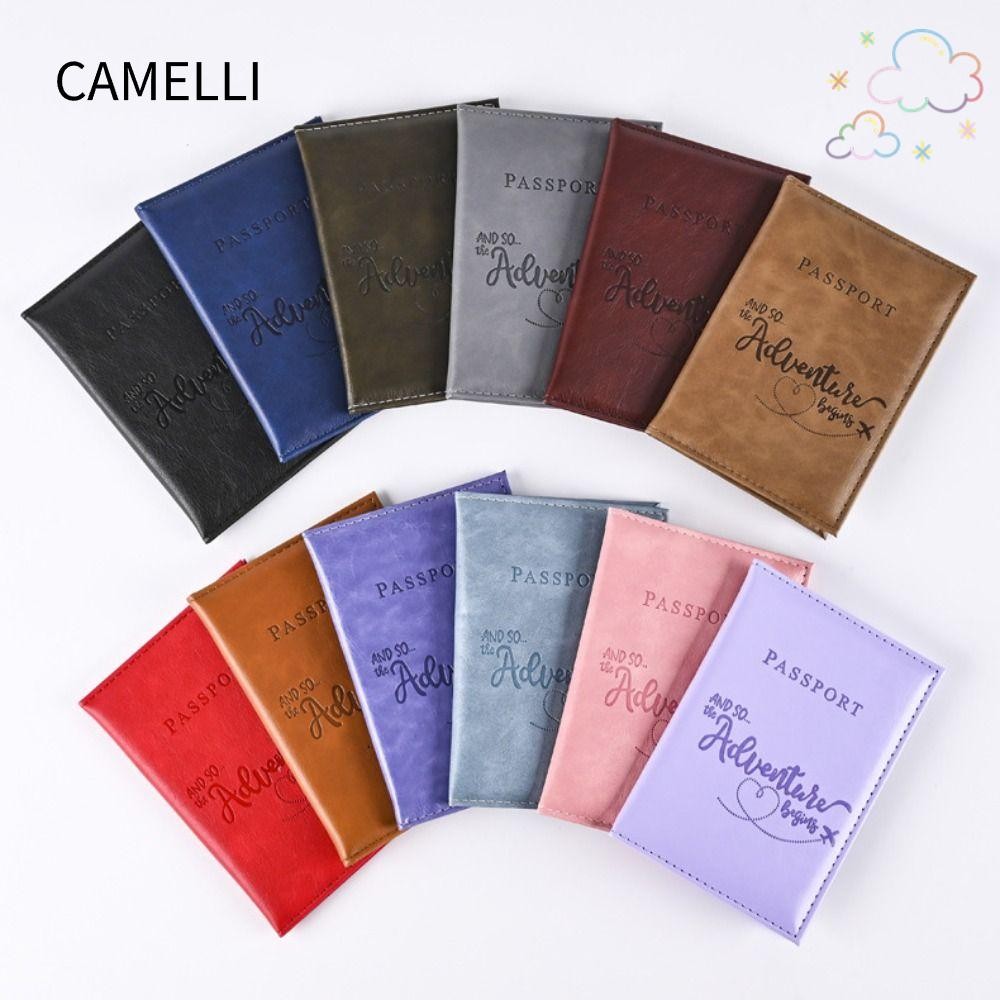CAMELLI กระเป๋าบัตรเดินทาง PU หนัง ปกป้องหลายใบ ตัวครอบบัตรเครดิตพกพาได้ง่าย และกันน้ำสำหรับการ ...