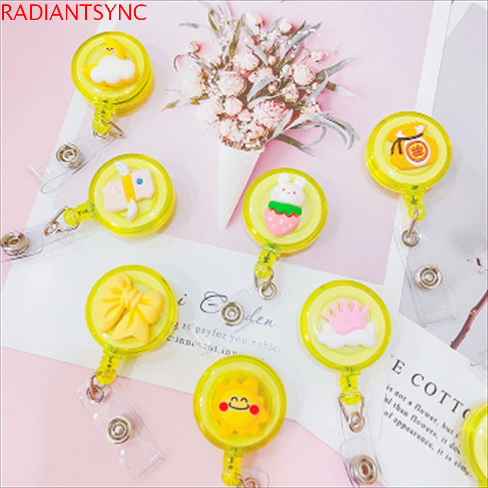 RADIANTSYNC Retractable Badge Reel โรงเรียน ABS การ์ตูนผู้ถือบัตรอุปกรณ์สํานักงานนักเรียนชื่อผู้ ...