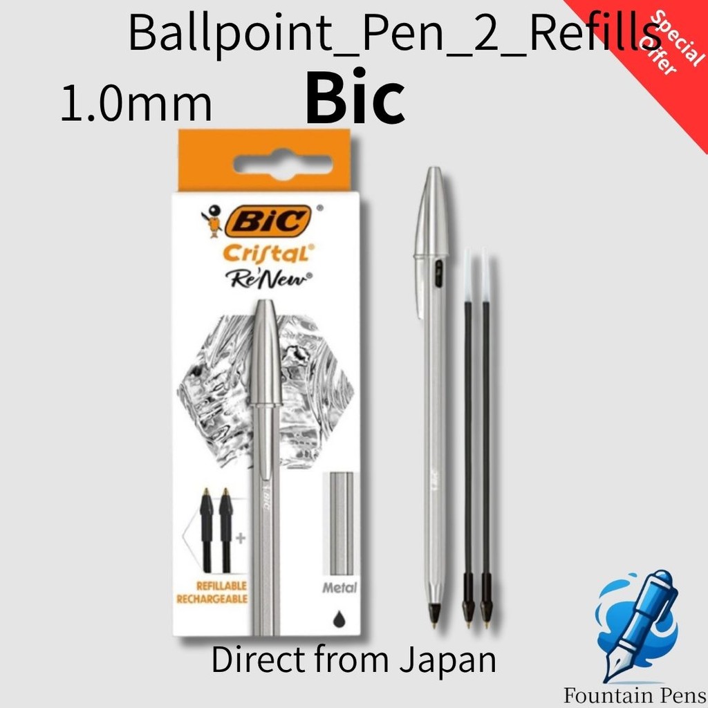 Bic Japan Bic Ballpoint Pen Crystal Re'New 1.0 Oil-based Black + Box ...
