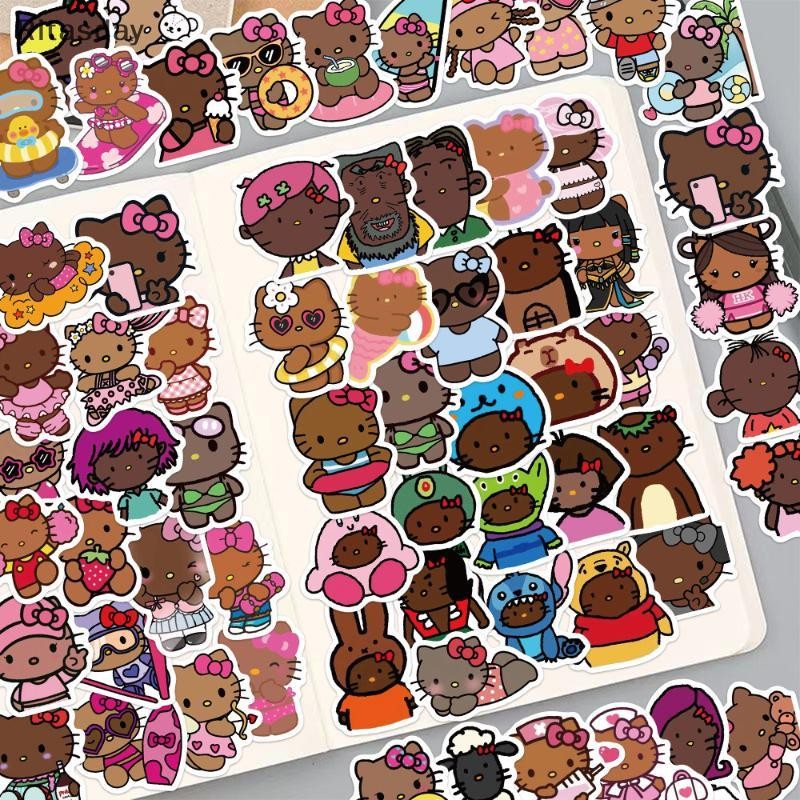 Ritasday ซีรีย์ Sanrio Hello Kitty 64 ชิ้น สติกเกอร์กันน้ำ ใช้ได้ทั้งบนสเก็ตบอร์ดและตกแต่งบ้าน ...