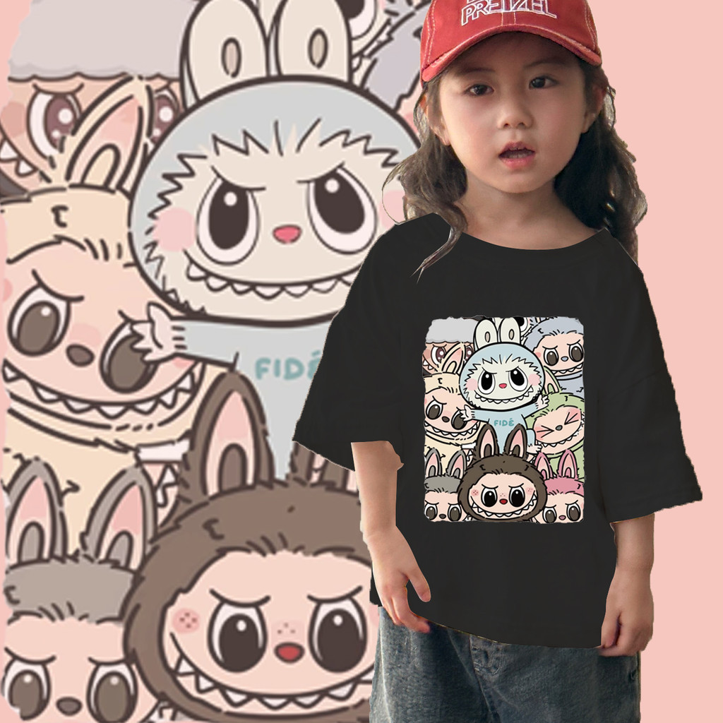 Hug Labubu น่ารัก Labubu พิมพ์เด็กเสื้อยืดผ้าฝ้าย Cute Labubu Printed ...