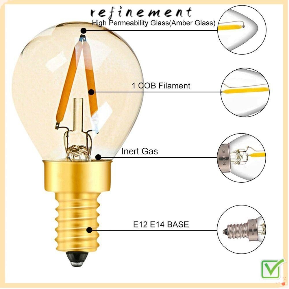 Refinement หลอดไฟคริสตัล, 1W E12/E14/E26/E27 หลอดไฟ LED, 2023 2200K 2700K เทียนไส้หลอดไฟ LED แสง ...
