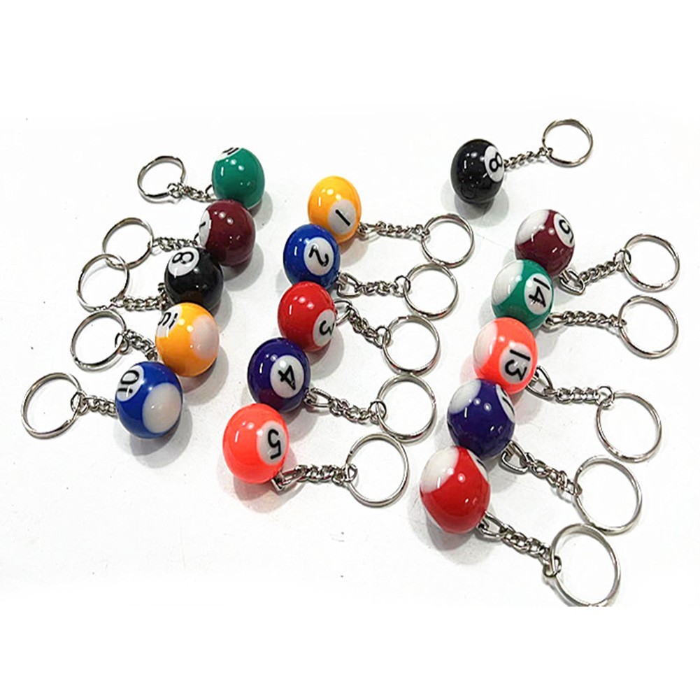 ลูกบิลเลียด KeyChain Snooker Ball แหวน Snooker Cue อุปกรณ์เสริมของขวัญ ...