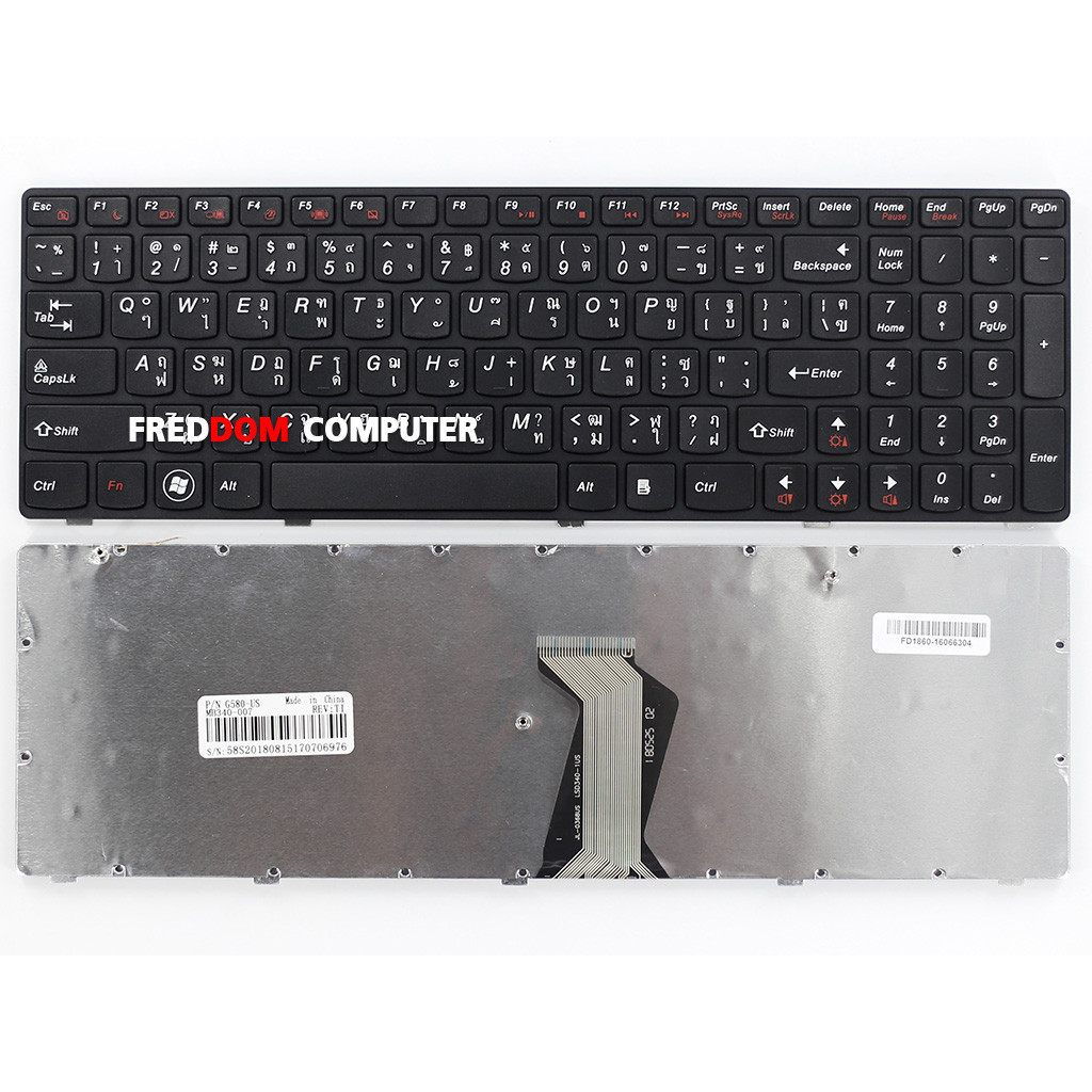 คีย์บอร์ด Lenovo IDEAPAD G580 G580A G585 G585A Z580 ไทย-อังกฤษ KEYBOARD ...