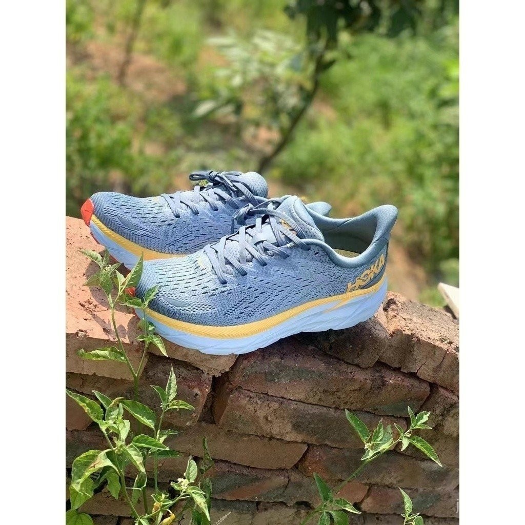 H815 Hoka ONE clifton 8รองเท้าผ้าใบดูดซับแรงกระแทก Cool Grey Blue 2ISL ...