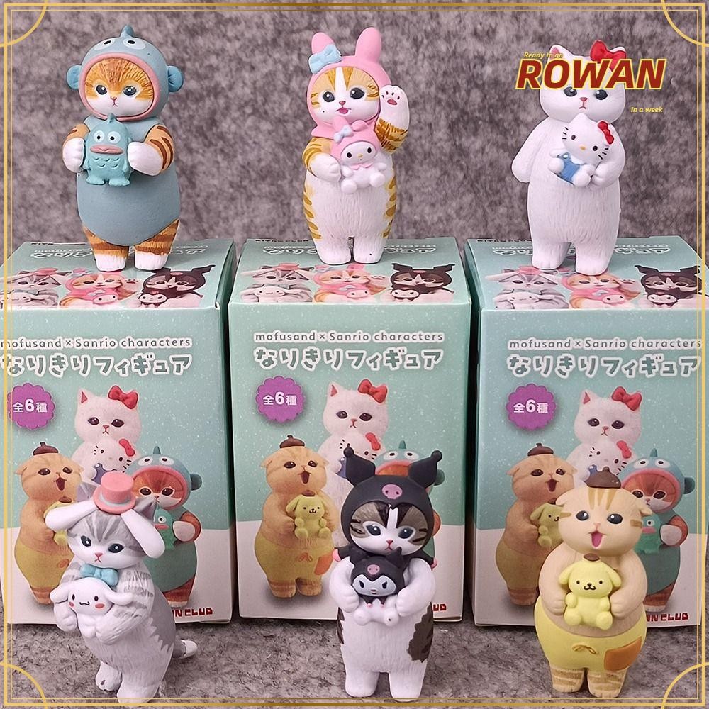 Rowans 6Box/Set Cross Dressing Shark Cat Box, Kawai Cute Shark Cat Dolls, ของเล่นกล่อง PVC ...