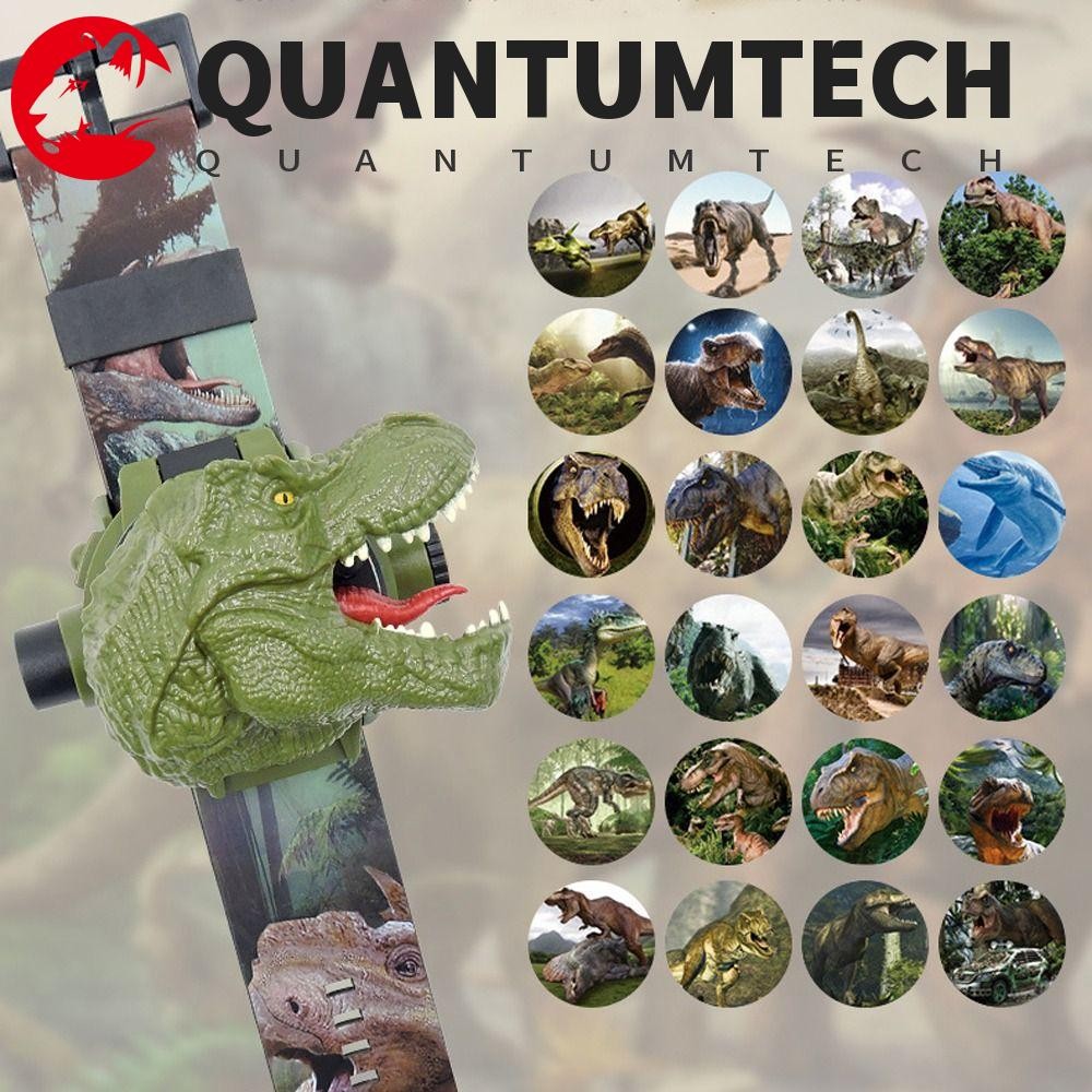 Quantumtech ไดโนเสาร์นาฬิกาฉายของขวัญสําหรับชายน่ารัก Tyrannosaurus Rex Triceratops นักเรียน ...