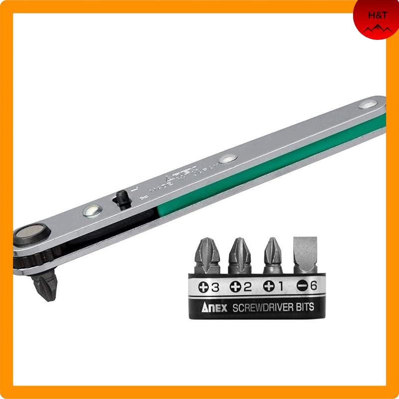 ANEX Ratchet Driver Super Slim Head Offset Type Straight Type 5 Piece ...