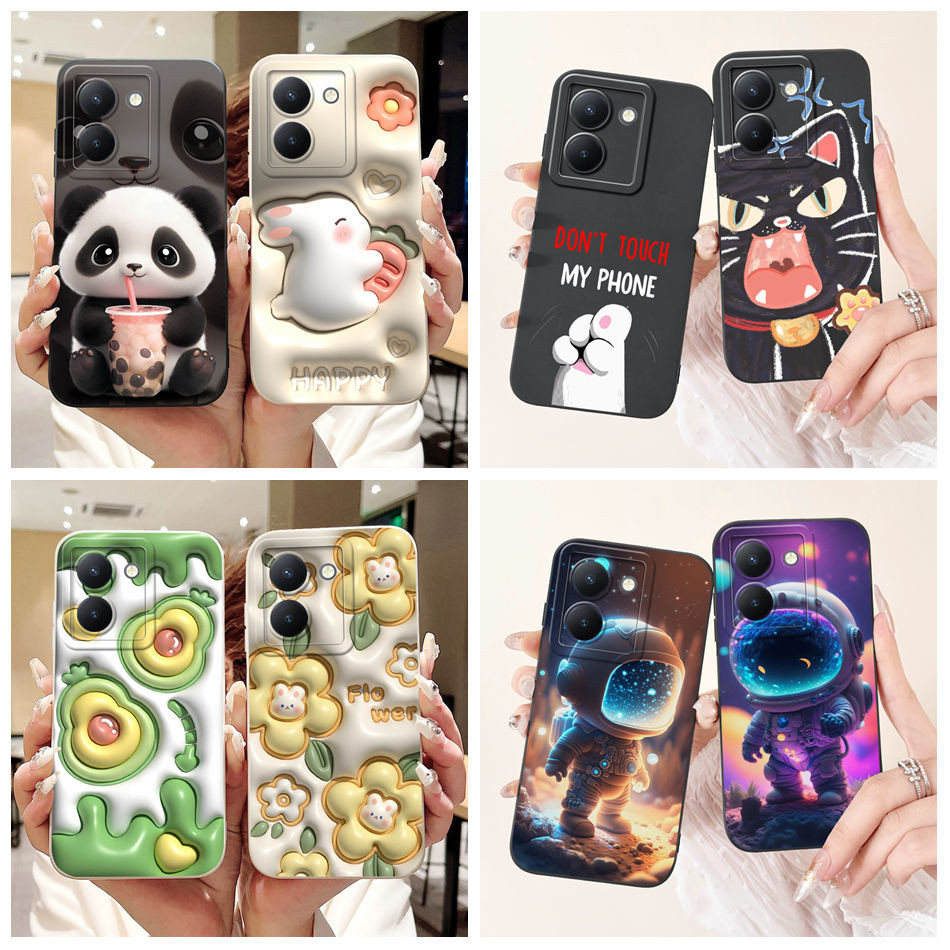 Vivo Y36 V2247 V2248 เลนส์ป้องกันกรณี VivoY36 Y 36 4G 5G น่ารักแพนด้า ...