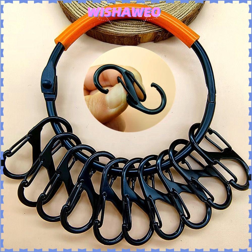 WISHAWEO Key Ring Organizer, 10/20 ชิ้น 8 รูปร่างหัวเข็มขัดแยกแหวนแบบ ...