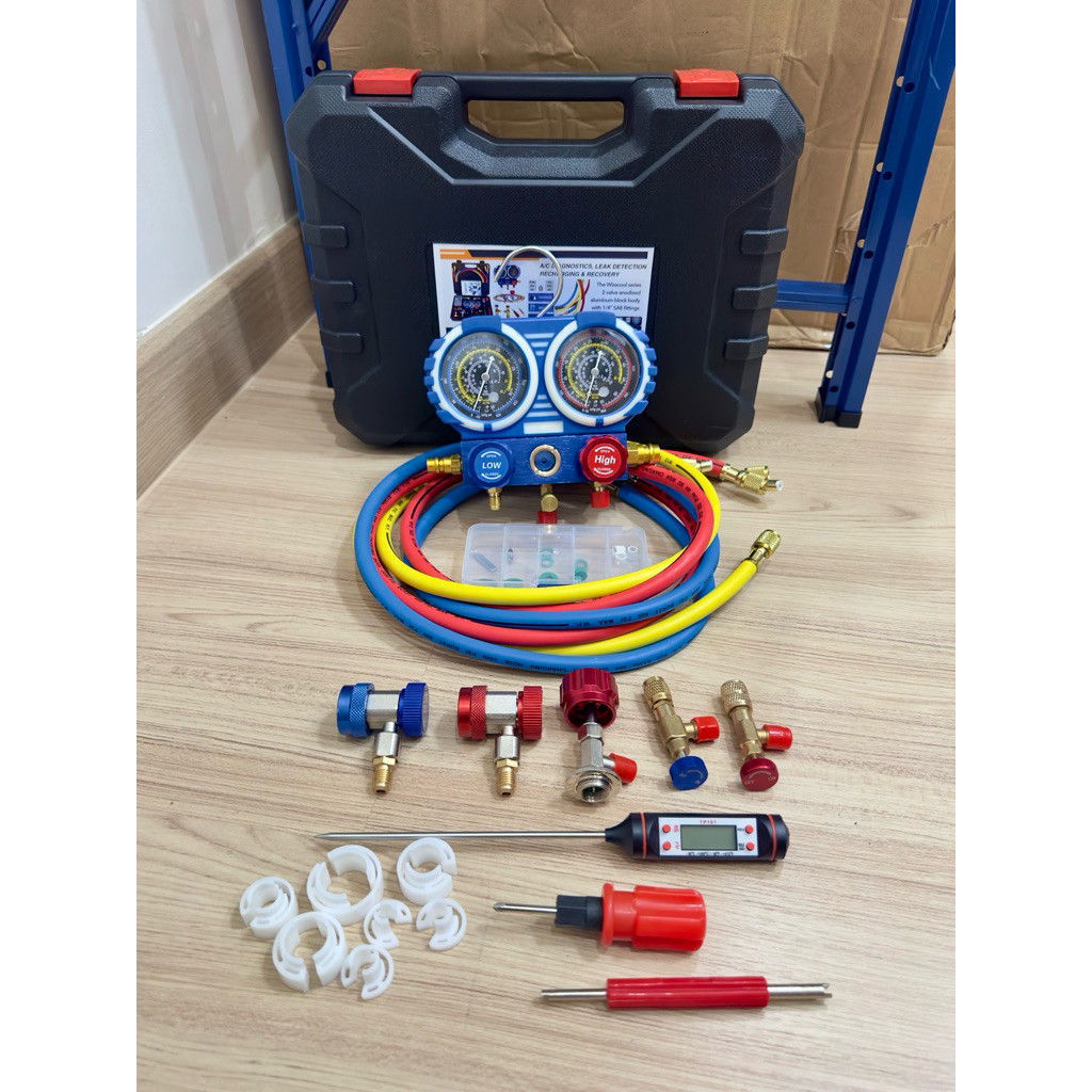 เก็บเงินปลายทาง เกจวัดน้ำยาแอร์ เติมน้ำยาแอร์ R32 R22 R134a R410 R404 สายยาว 60 นิ้ว พร้อมหัว ...