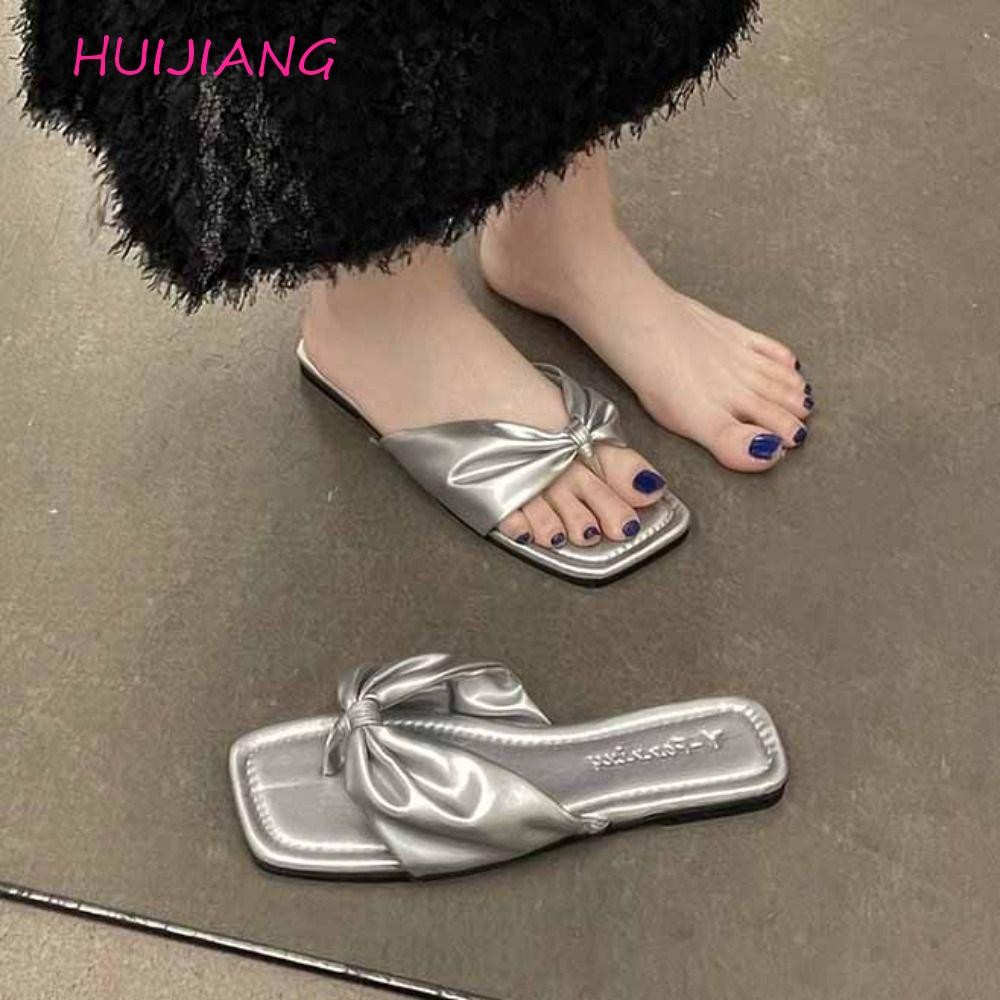 HUJIANG รองเท้าแตะPUBowต้านลื่นสำหรับทะเล พื้นมยาต้านกลิ่น สไตล์หวาน ...