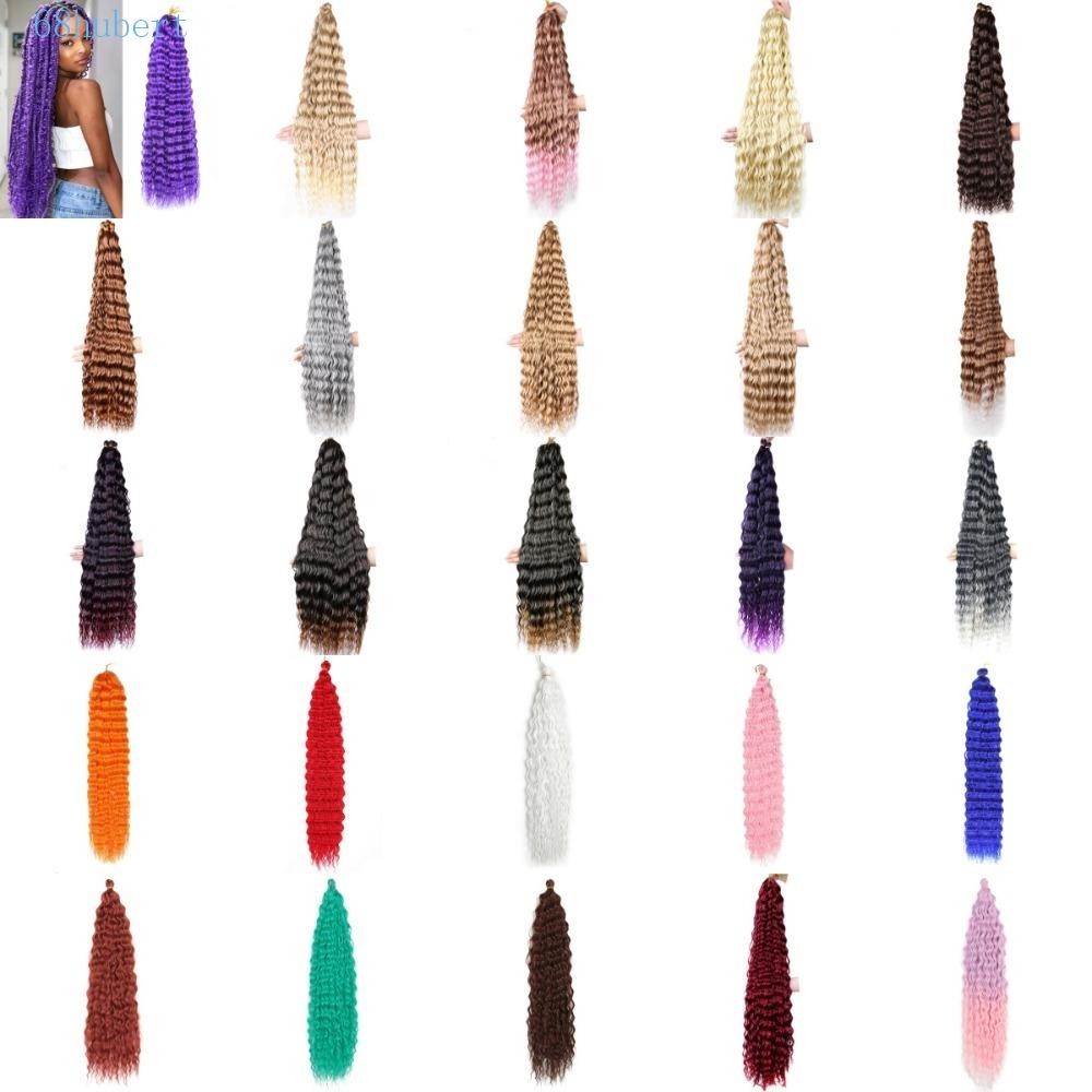 HUBERT Crochet Hair Extension สังเคราะห์คลื่นน้ำธรรมชาติ Ombre สำหรับ ...